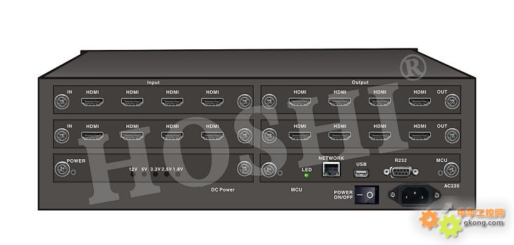 工控产品-8进8出HDMI高清矩阵 HS-H6808-08HD-HS-H6808-08HD