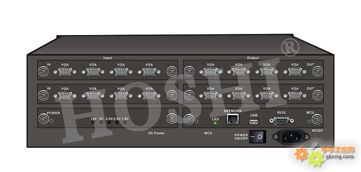 工控产品-8进8出VGA高清矩阵 HS-V6808-08HD- HS-V6808-08HD