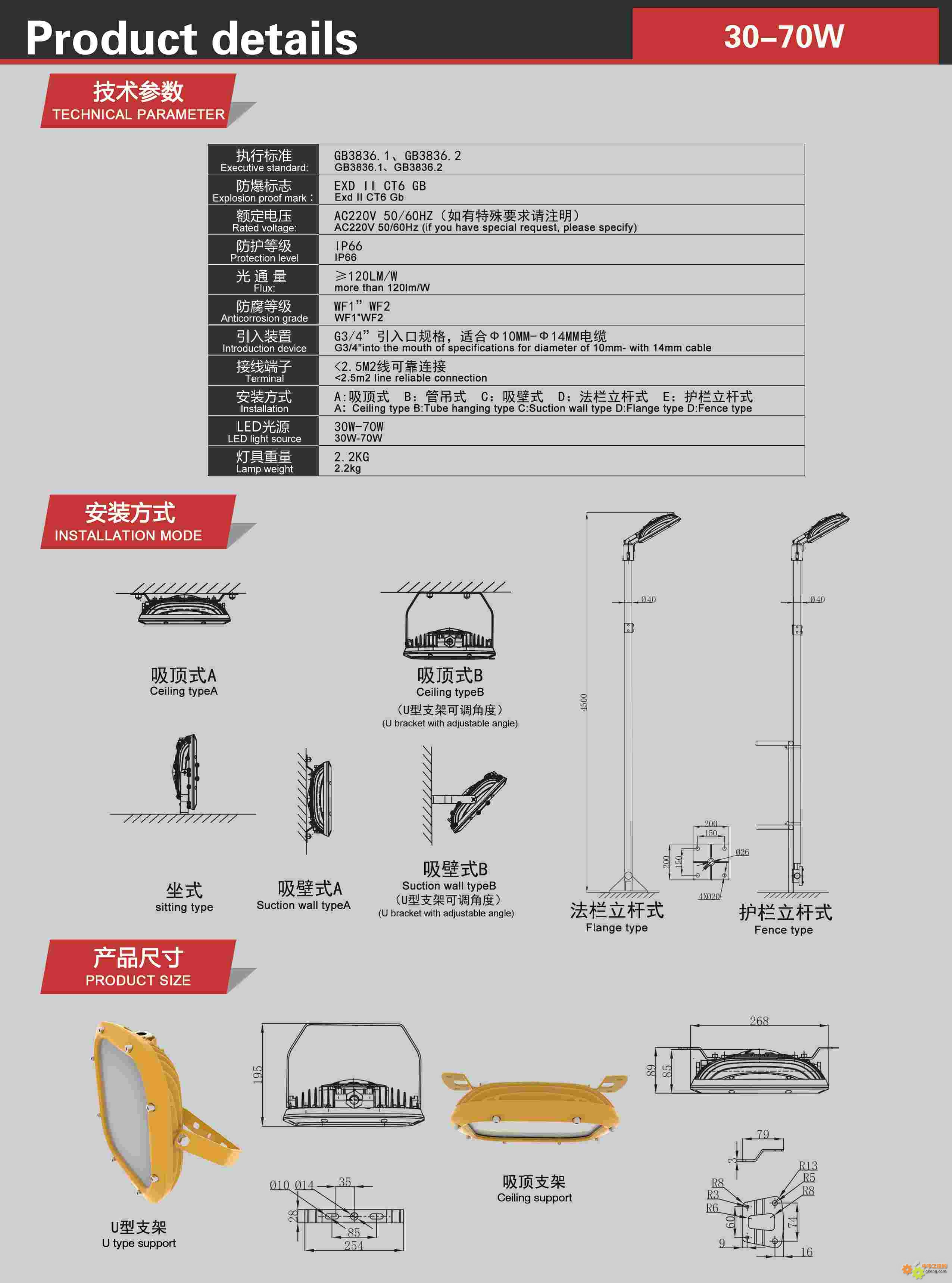 防爆led吸顶灯60wHRD93-60wled防爆吸顶 防爆led60w吸顶 防爆led吸顶灯60-