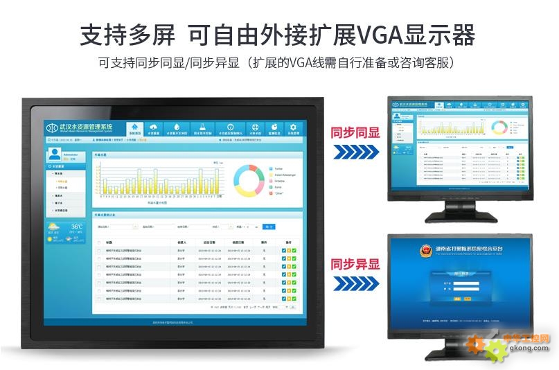 工业级一体机支持多屏显示-工业电脑 工控平板电脑 工业级平板电脑一体机-